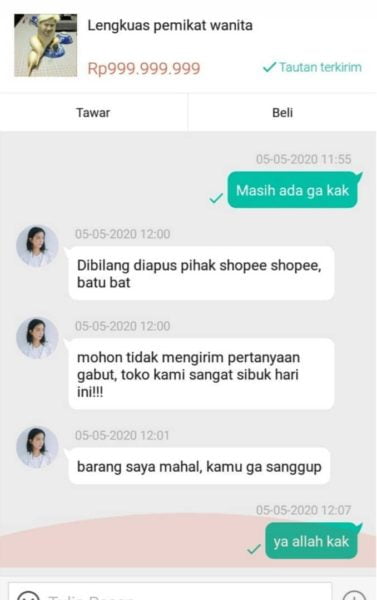 Bikin Ngakak, 10 Chat Lucu Penjual dan Pembeli di Online Shop - Dailysia