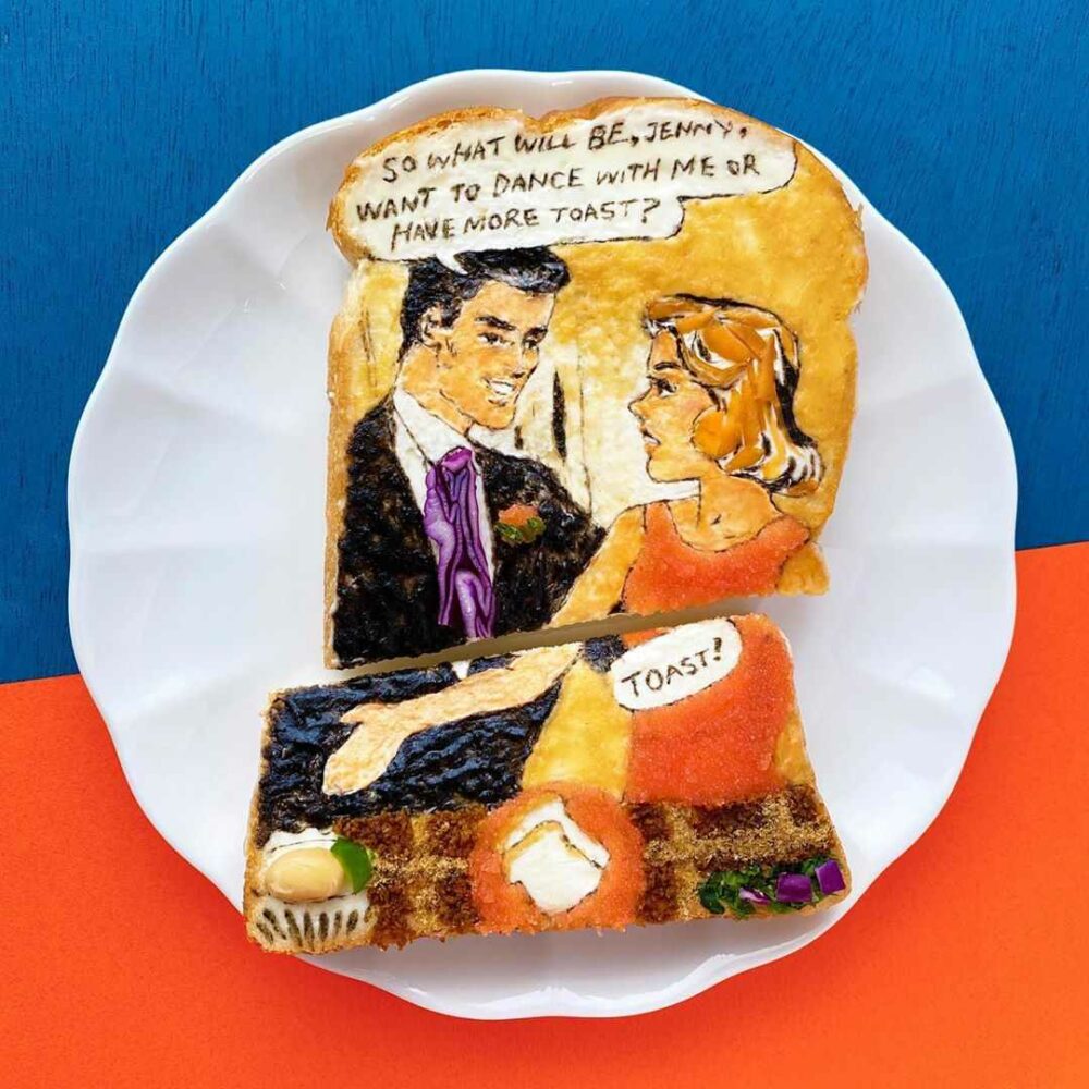 10 Potret Artistik Roti Tawar Jadi Alas Menggambar, Bikin Gak Tega ...