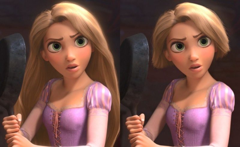 10 Ilustrasi Jika Princess Disney Berambut Pendek, Rapunzel Kayak Apa ...