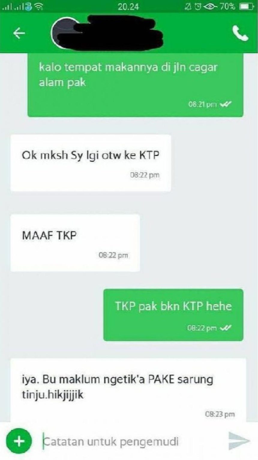 10 Chat Typo Lokasi Jemput Ojek Online, Bikin Gagal Paham - Dailysia