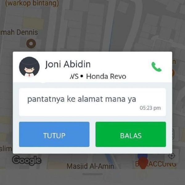 10 Chat Typo Lokasi Jemput Ojek Online, Bikin Gagal Paham - Dailysia