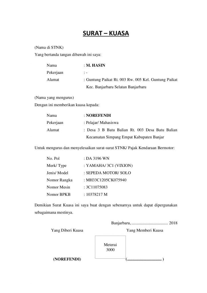 Contoh Surat Kuasa dan Hal yang Wajib Dicantumkan - Dailysia