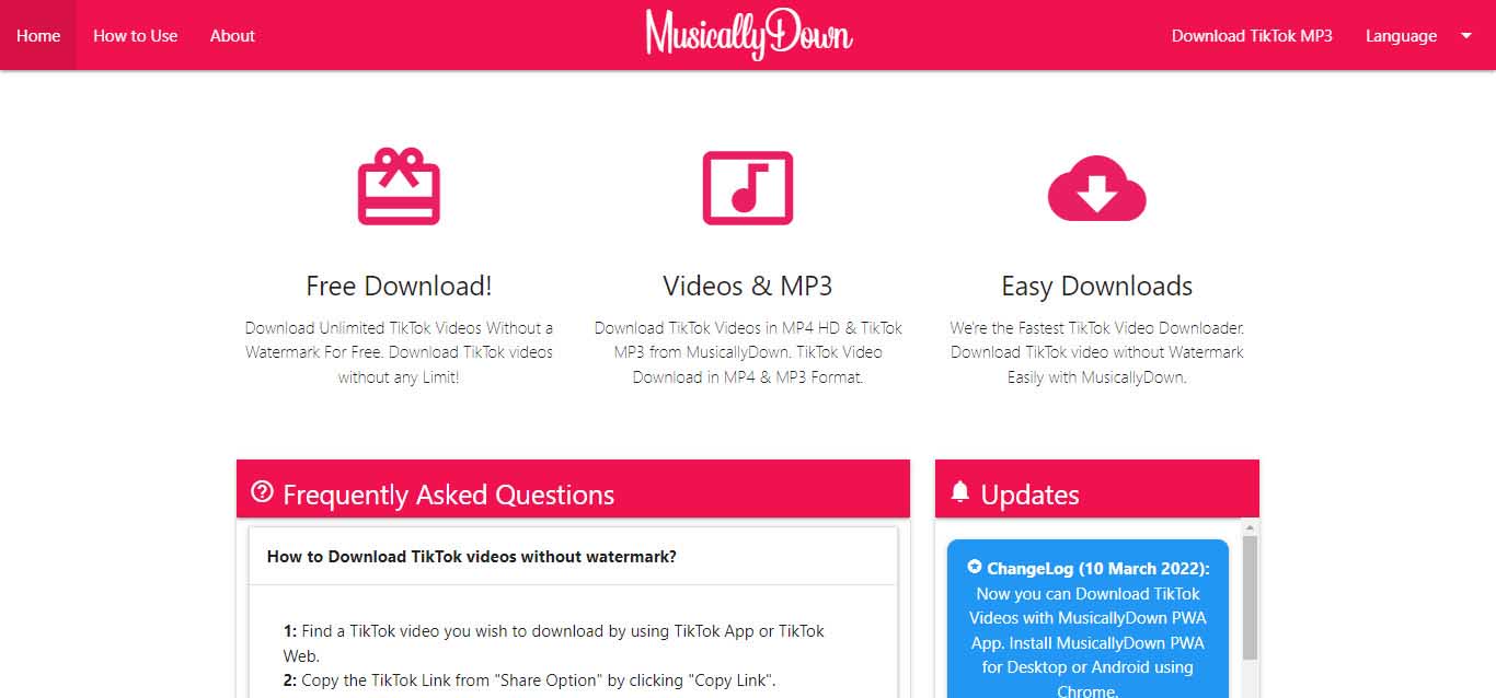 MusicallyDown : Download Video & Audio TikTok Gratis Tanpa Watermark