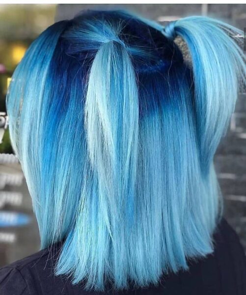 15 Model Ombre Rambut Pendek Sebahu Warna Biru - Dailysia